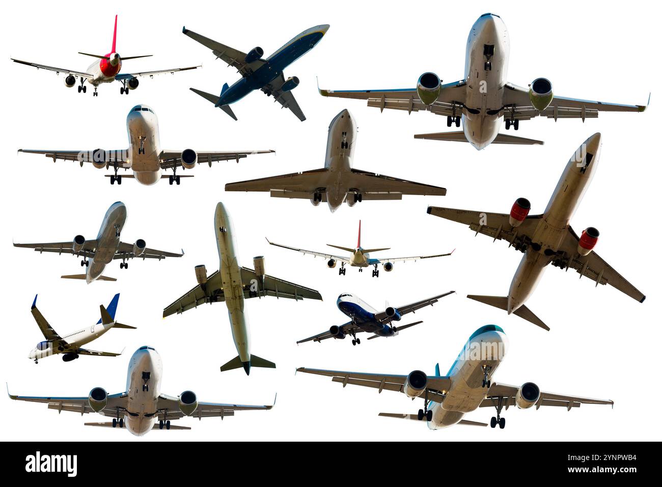 Collection of aircrafts isolated Stock Photo - Alamy