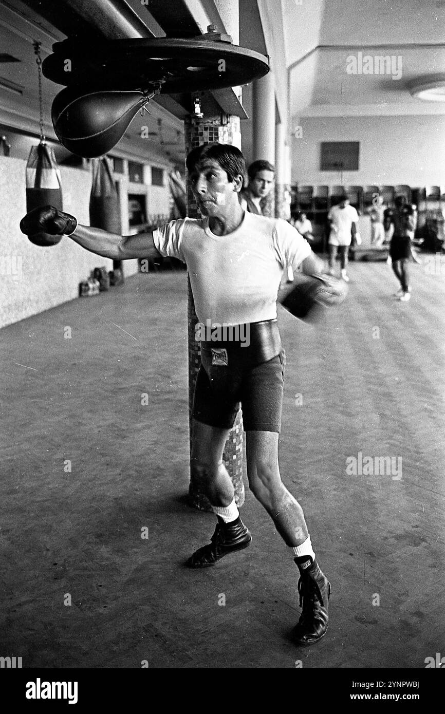 Argentine professional boxer Carlos Cañete during a training at the ...