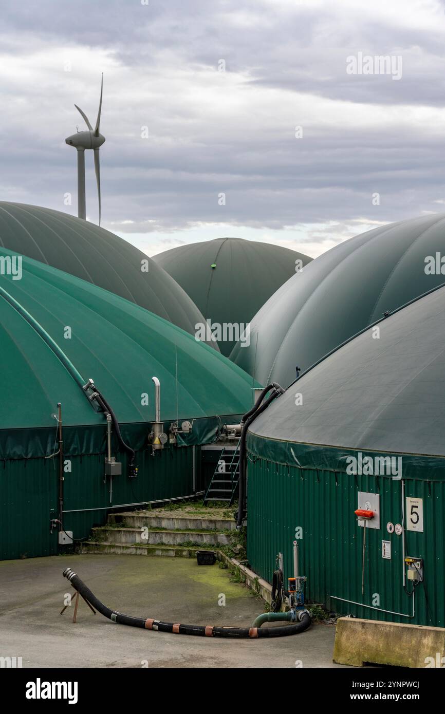Biogas plant, the gas is produced from various biomass, including waste ...