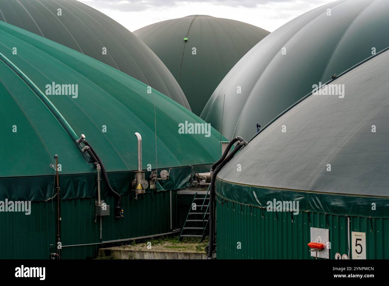 Biogas plant, the gas is produced from various biomass, including waste ...