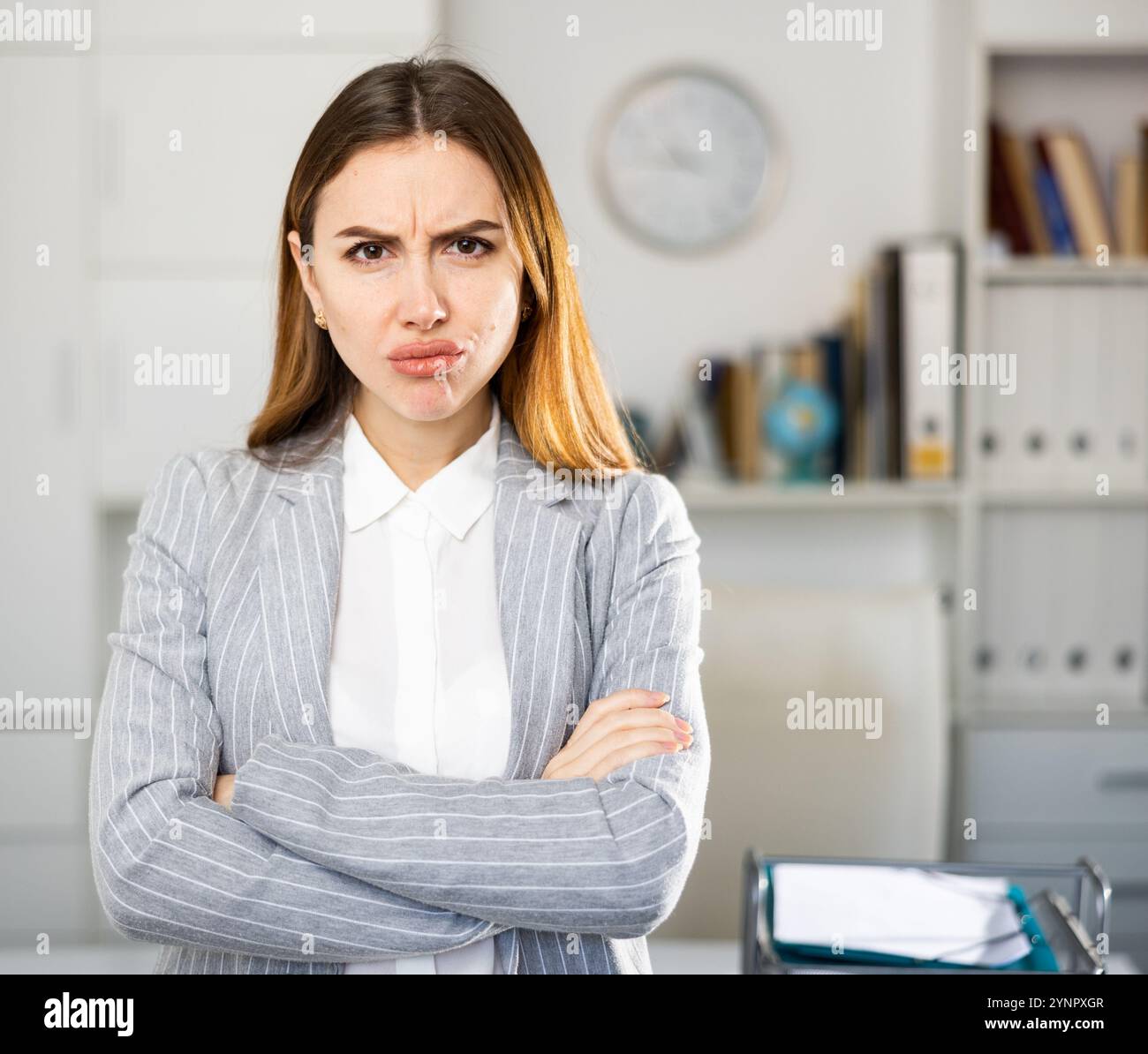 Portrait of unhappy frustrated business lady Stock Photo - Alamy
