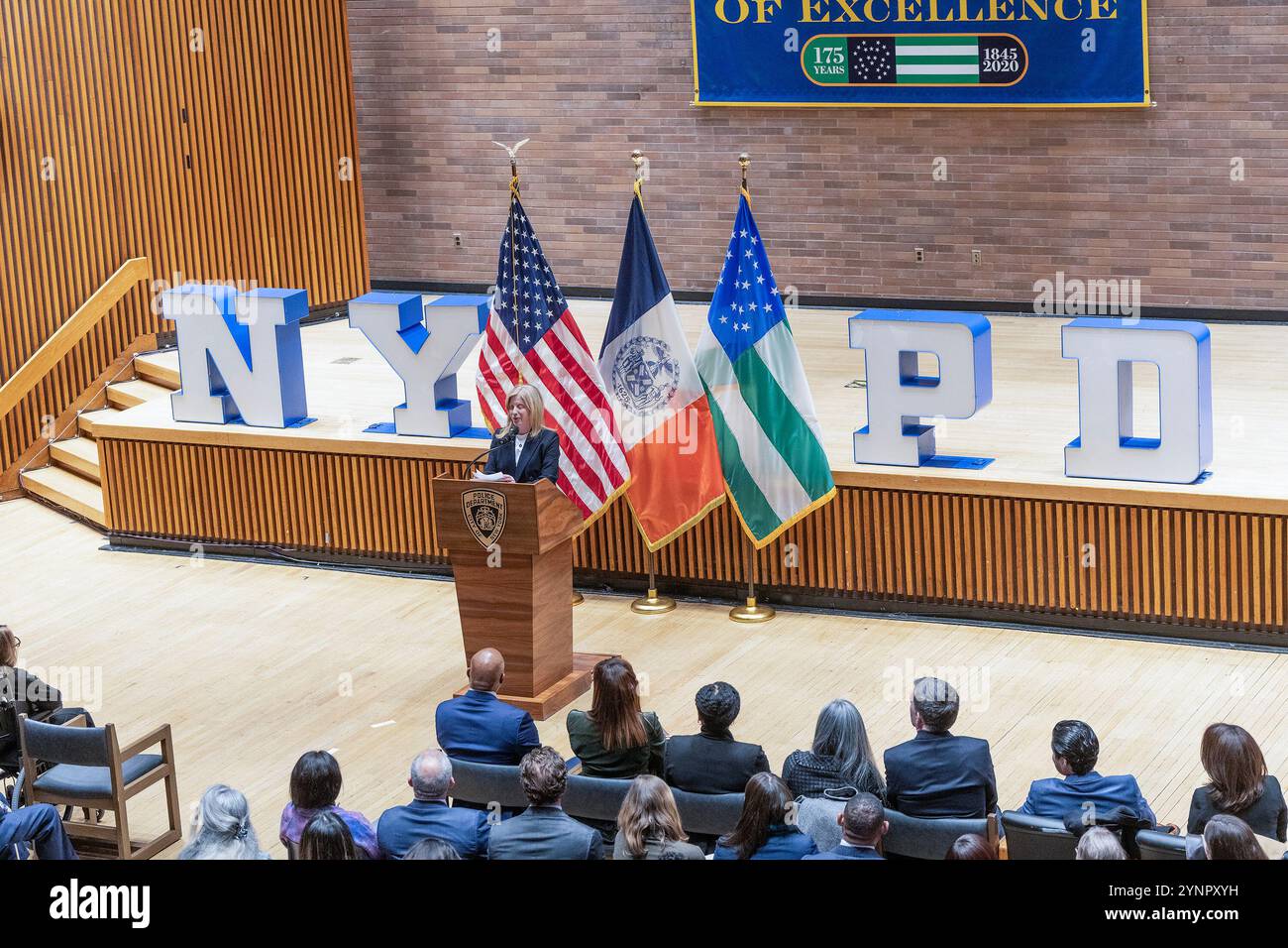 New York, New York, USA. 25th Nov, 2024. Jessica Tisch speaks after ...