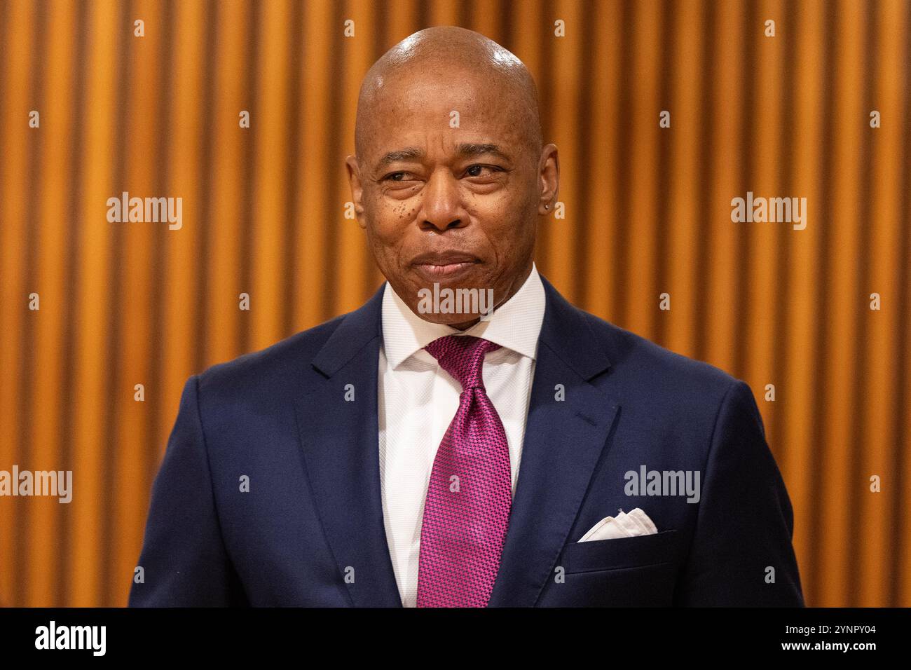 New York, New York, USA. 25th Nov, 2024. Mayor Eric Adams arrives for ...