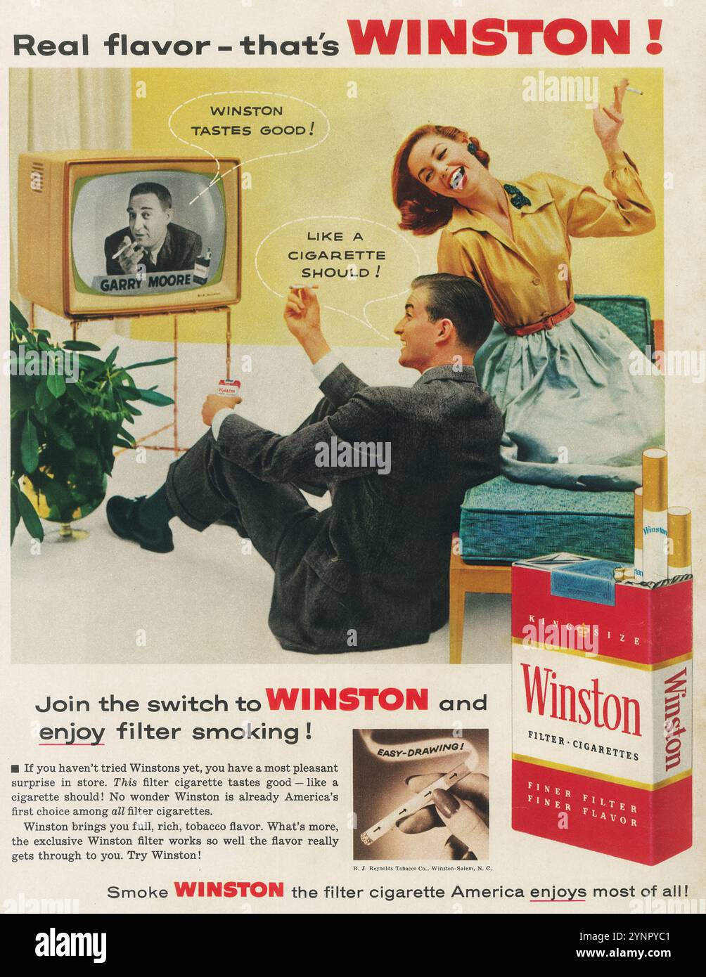 1956 Winston cigarettes ad with Garry Moore of CBS's "I've Got a Secret ...