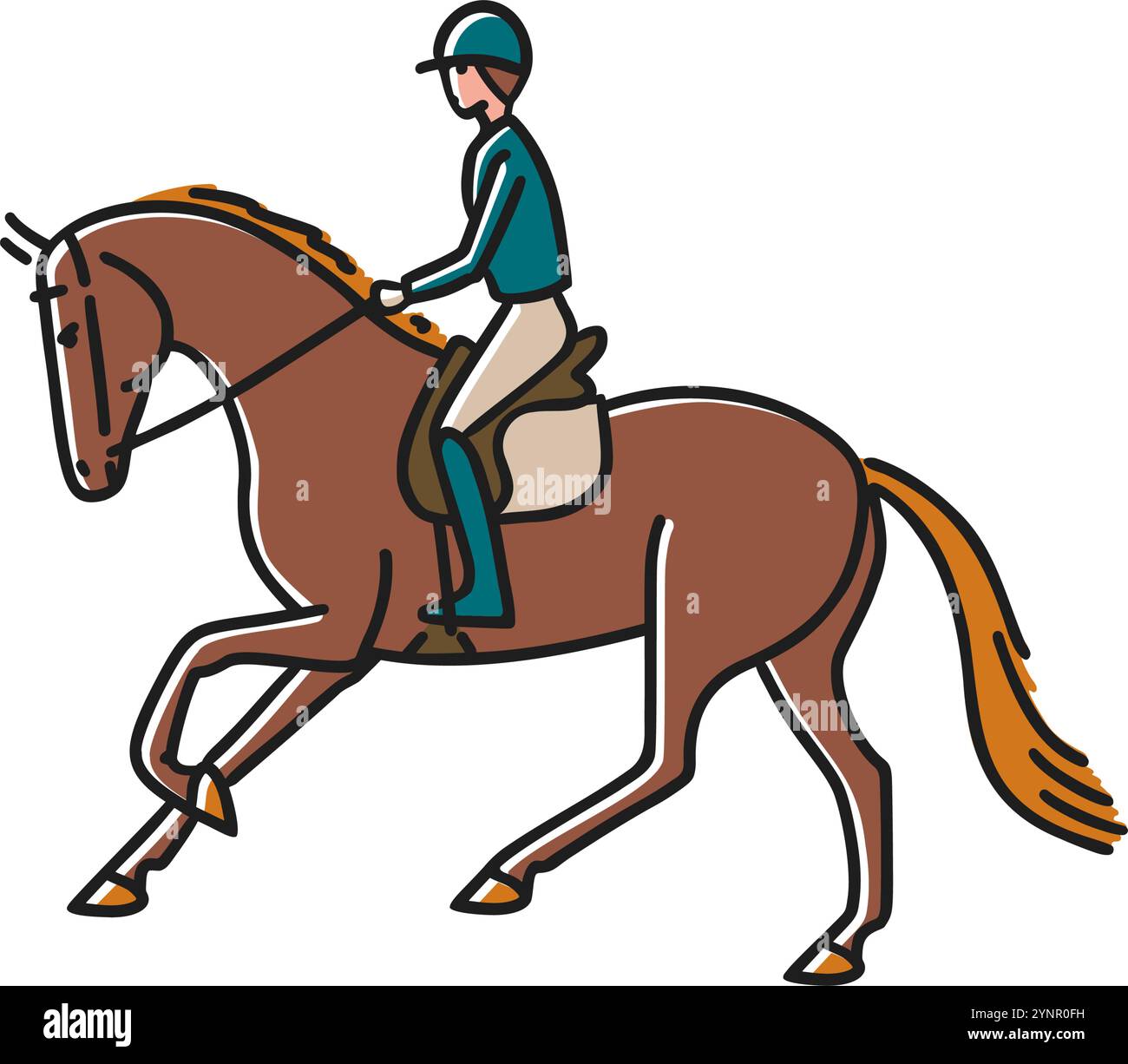 Horse rider, vector cartoon illustration Stock Vector Image & Art - Alamy