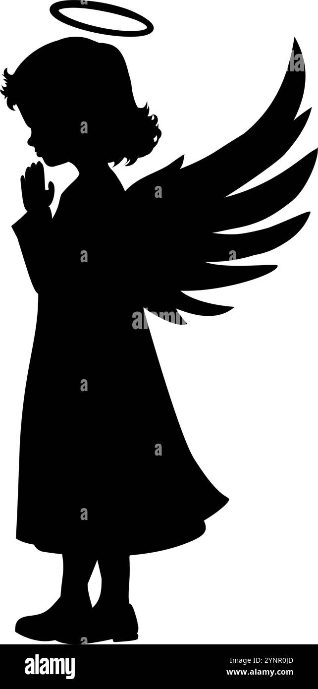 silhouette of an angel - vector illustration Stock Vector Image & Art ...