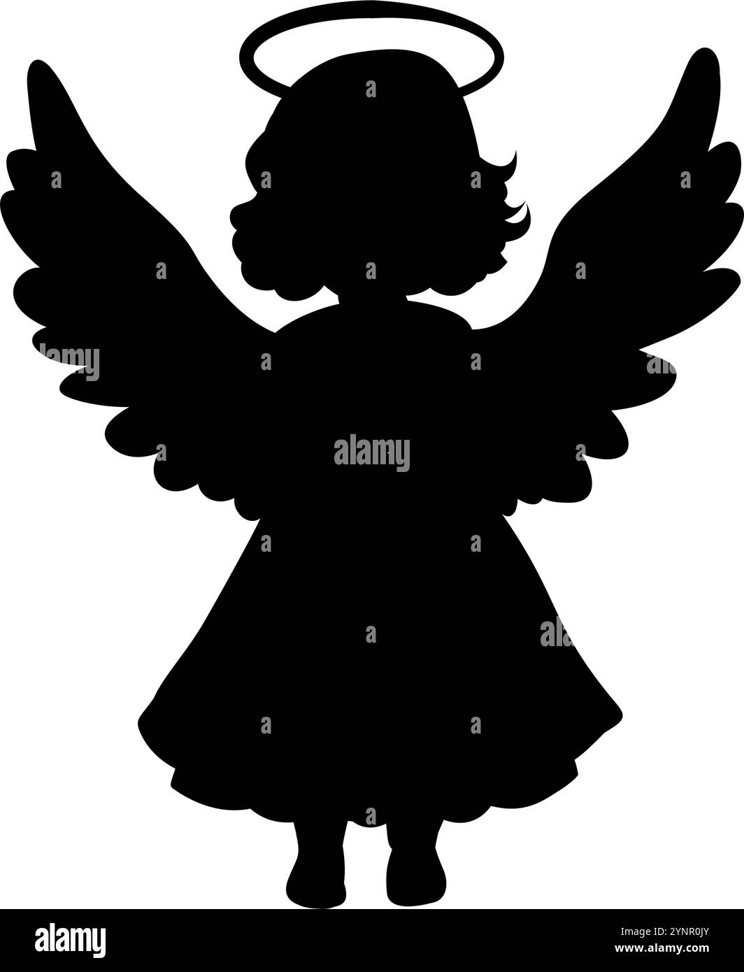 silhouette of an angel - vector illustration Stock Vector Image & Art ...