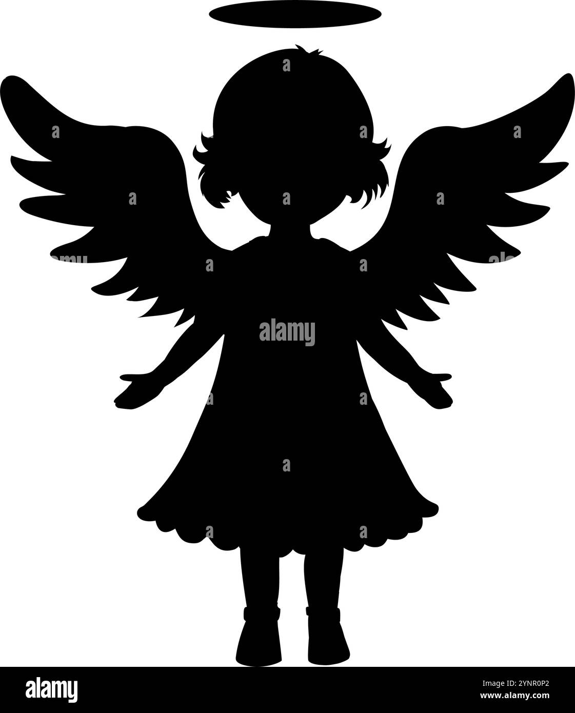 silhouette of an angel - vector illustration Stock Vector Image & Art ...