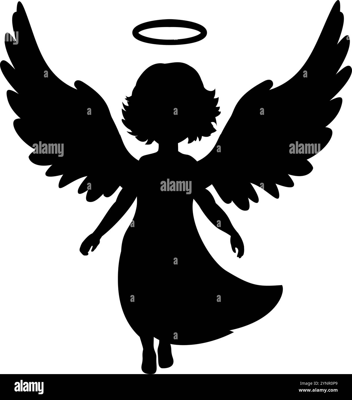 silhouette of an angel - vector illustration Stock Vector Image & Art ...