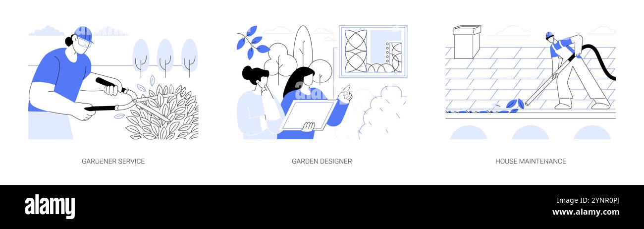 Outdoor services isolated cartoon vector illustrations se Stock Vector ...