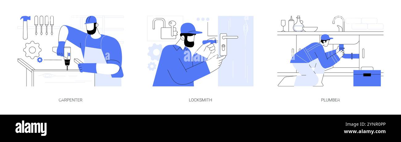 Maintenance services isolated cartoon vector illustrations se Stock ...