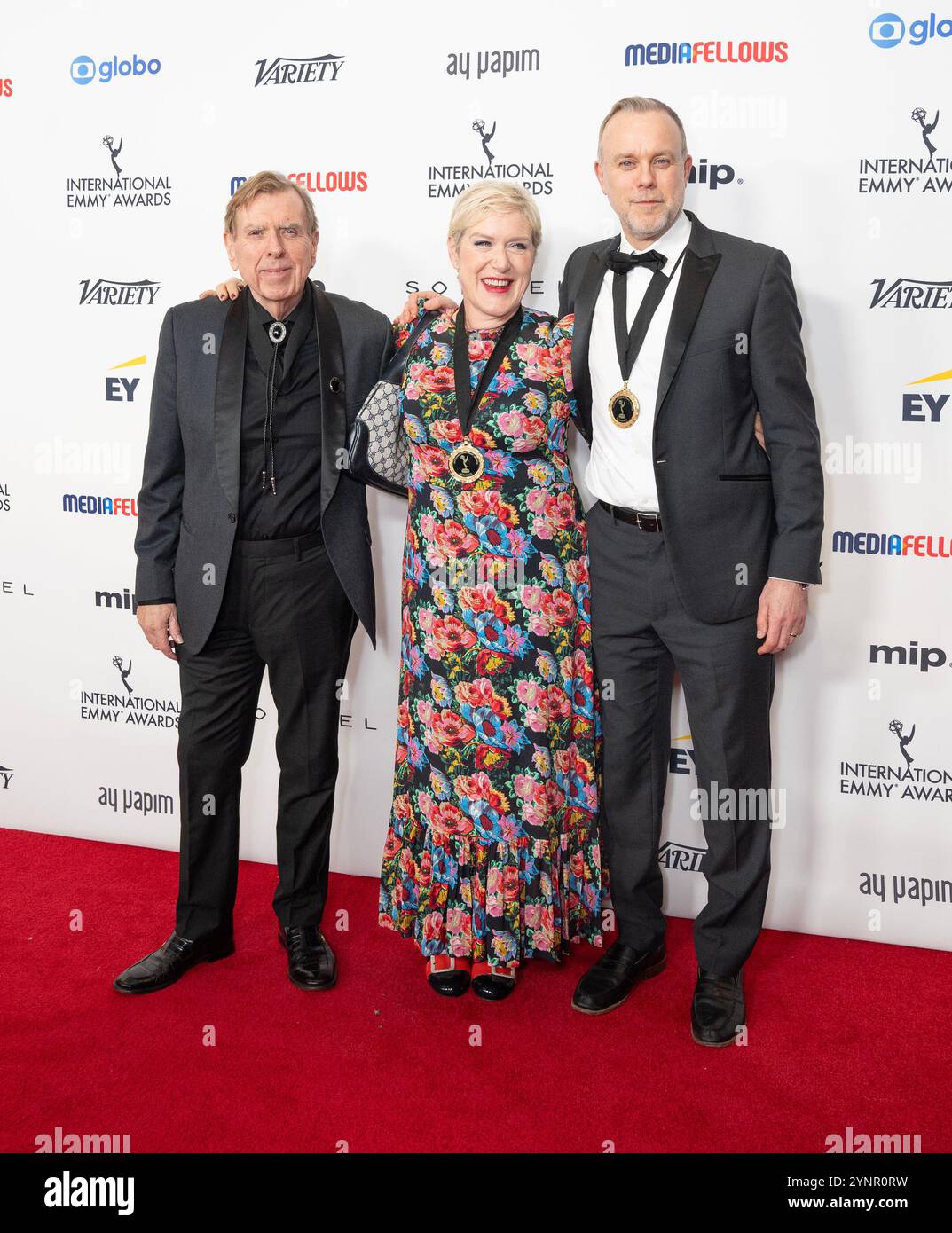Timothy Spall, Sarah Phelps and Saul Dibb attend International Emmy ...