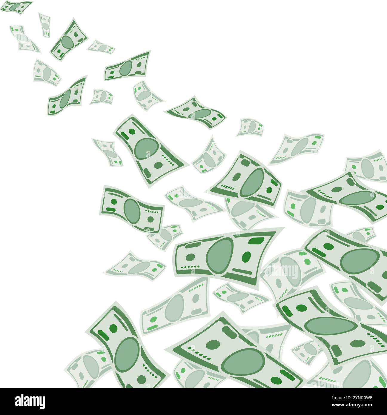 Falling dollar banknote. Money cash bills flying Stock Vector Image ...