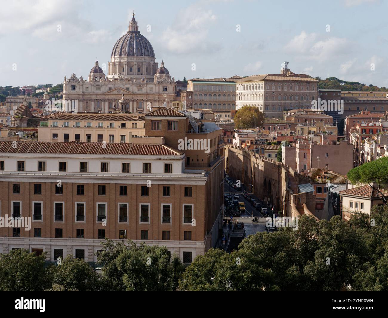Architecture in Rome with St Peters Basilica in the Vatican in the ...