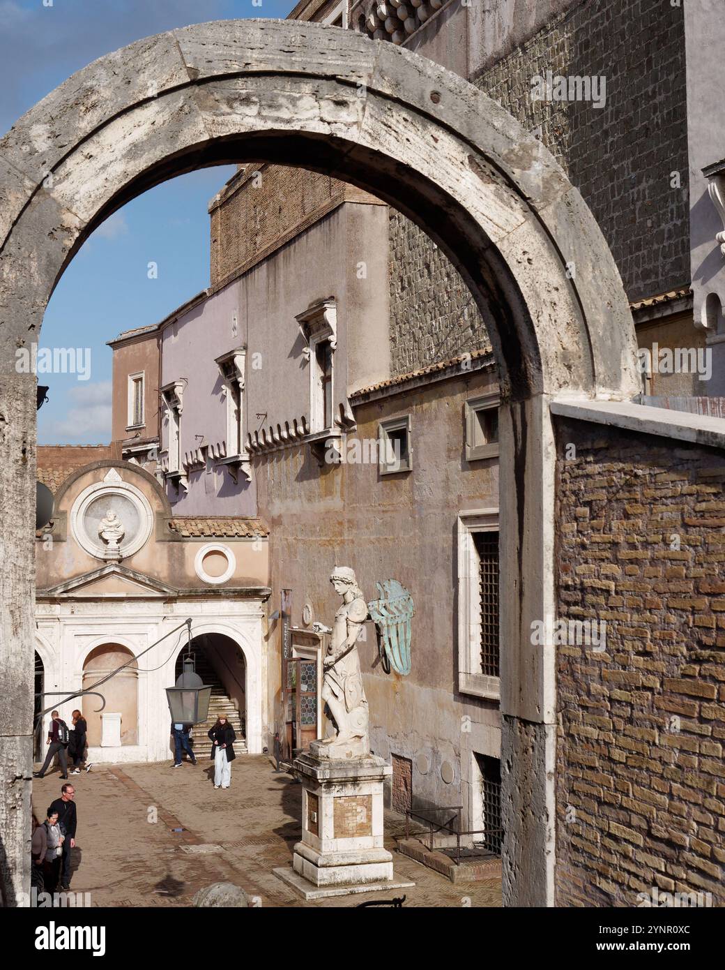 Angel Statue with wings in a Courtyard inside Castel Sant'Angelo ...
