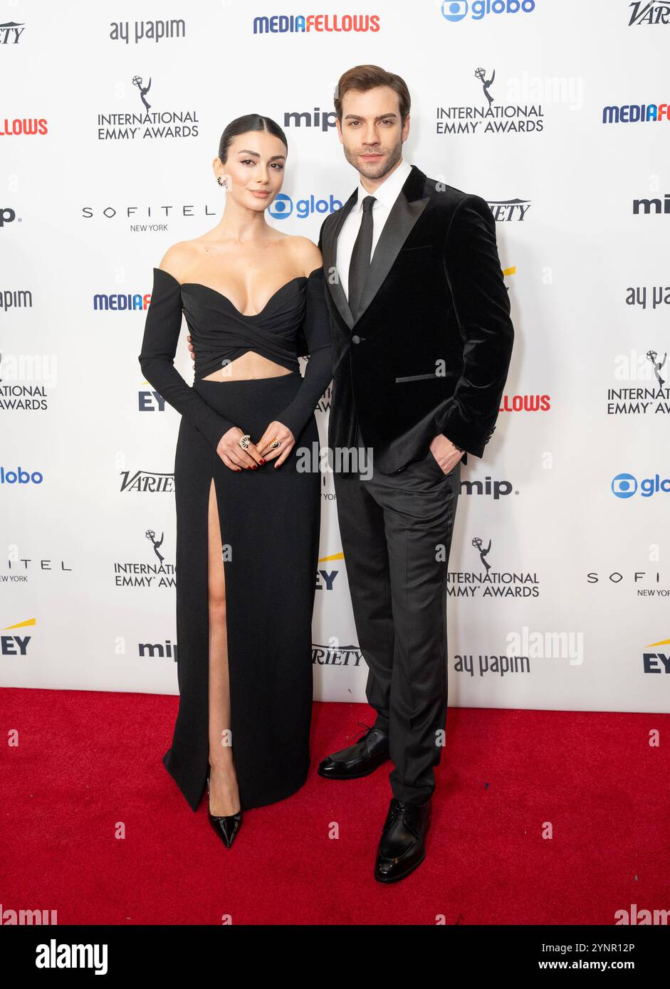 Ozge Yagiz and Burak Berkay Akgul attend International Emmy Awards at ...