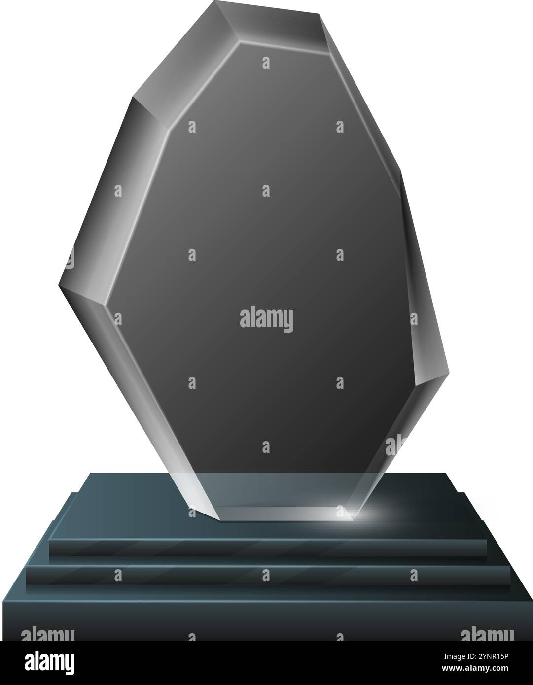 Winner trophy. Realistic glass mockup. Acrylic plaque Stock Vector ...