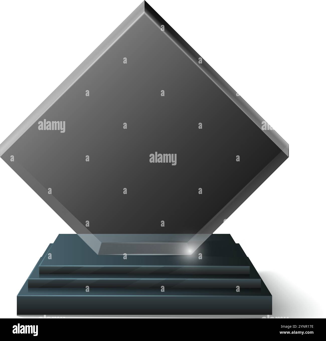 Crystal trophy mockup. Blank glossy winner display Stock Vector Image ...