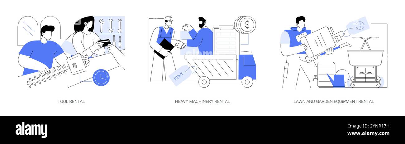 Equipment rentals isolated cartoon vector illustrations se Stock Vector ...