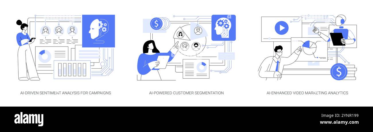 Marketing automation abstract concept vector illustrations Stock Vector ...