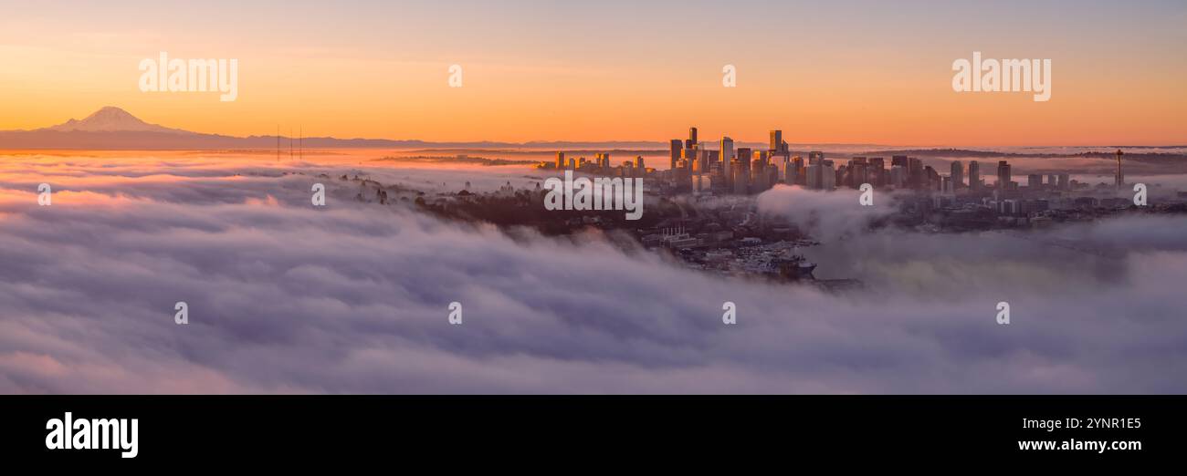 Aerial landscape downtown seattle city hi-res stock photography and ...