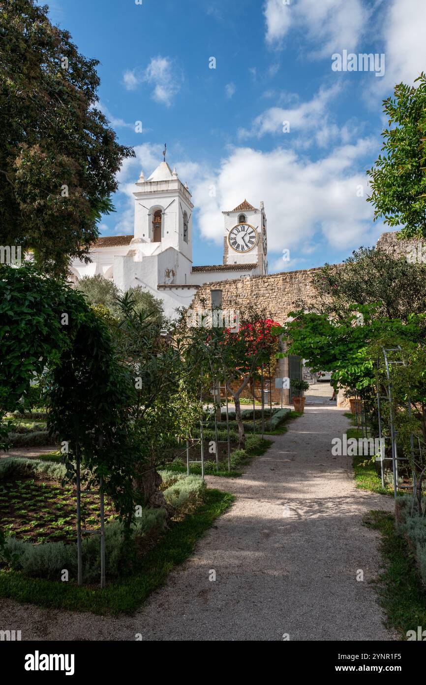 Castle walls, gardens and church (Igreja Matriz de Santa Maria do ...