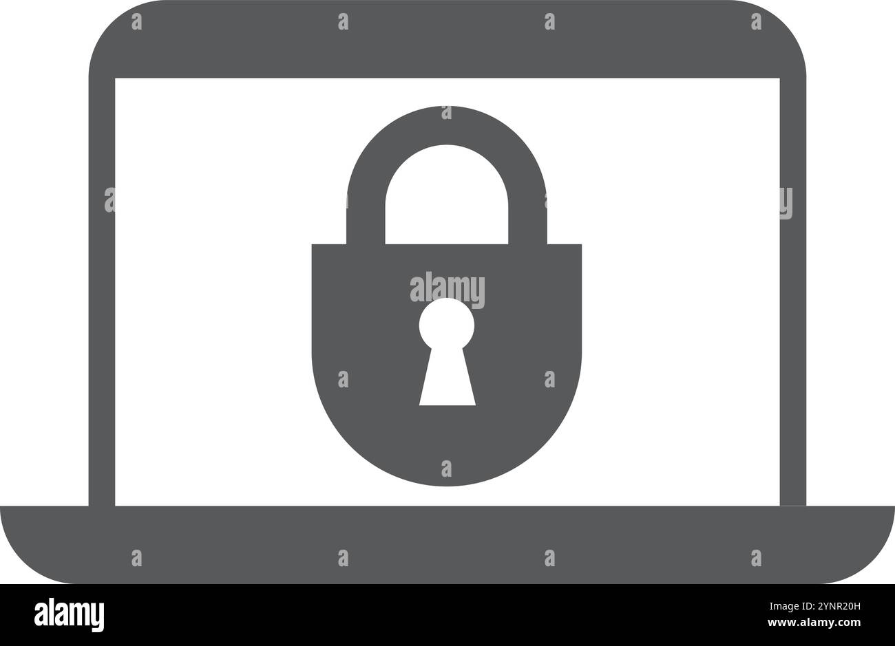 Device security icon. Laptop with locked screen symbol Stock Vector ...