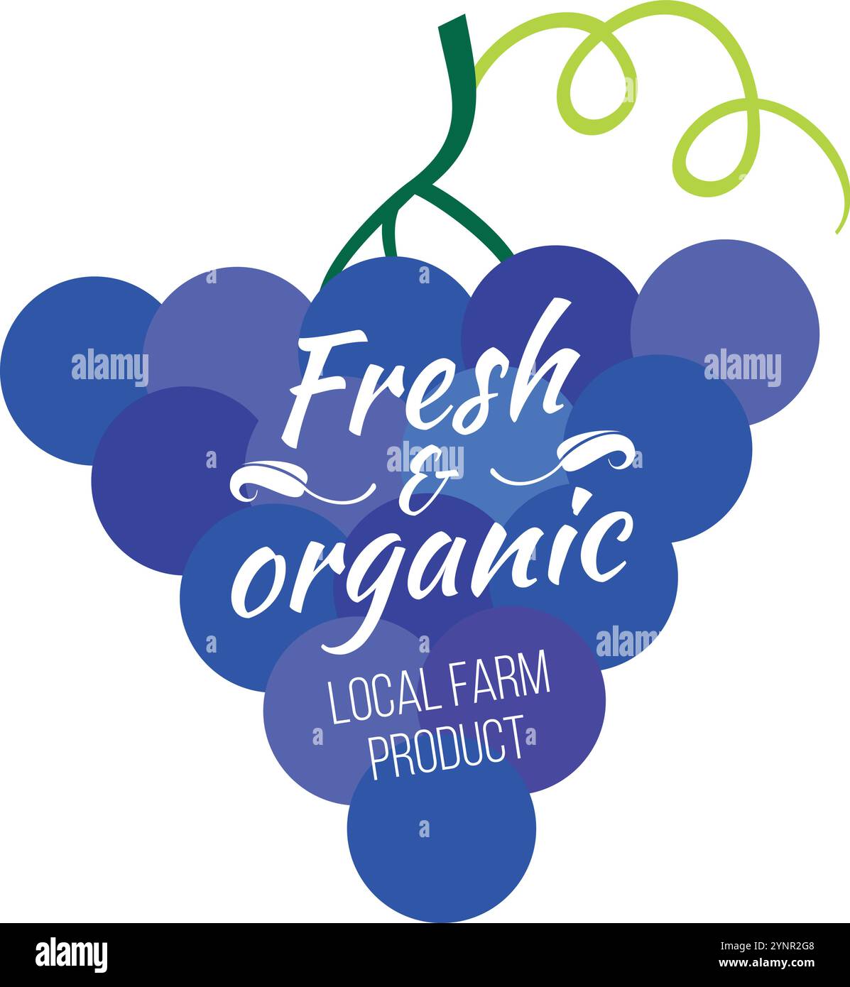Local vineyard logo. Grape shape for fresh organic farm product Stock ...