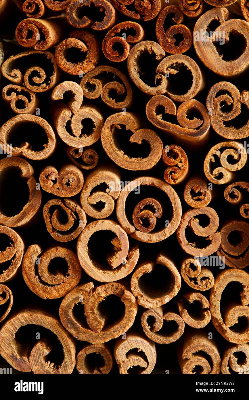 Cinnamon sticks stacked Stock Photo - Alamy
