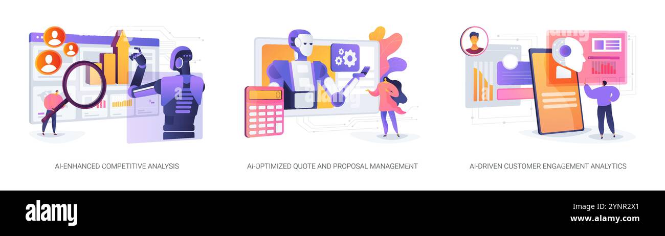 Ai In Sales Management Abstract Concept Vector Illustrations Stock