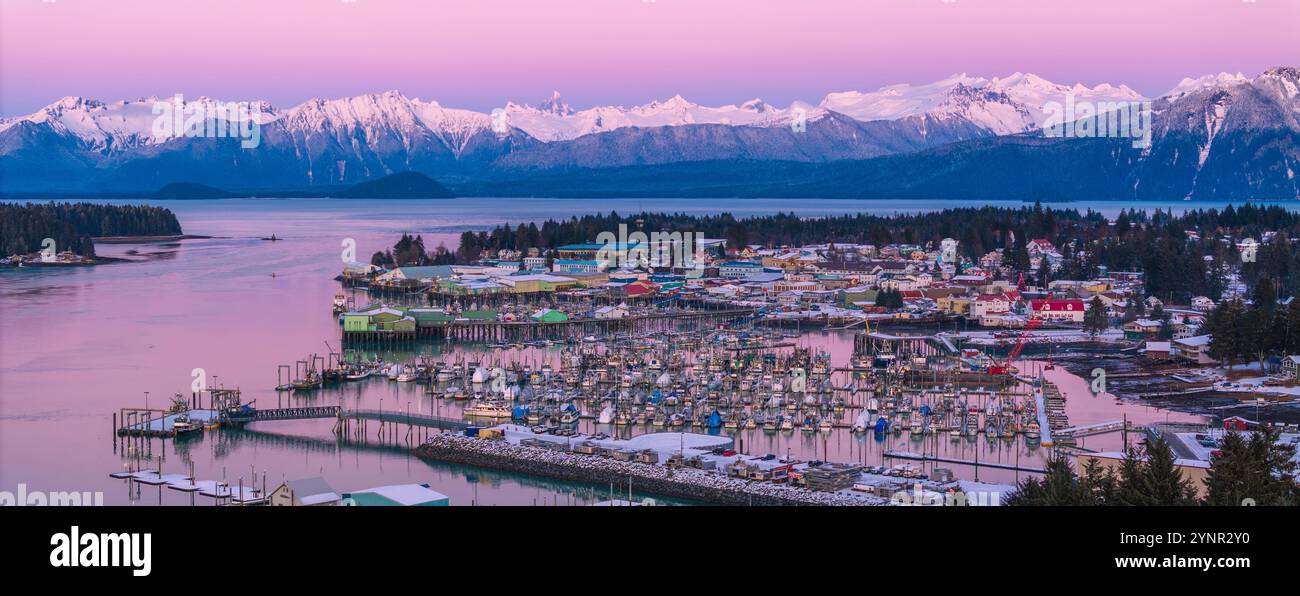 Aerial Petersburg Alaska Winter Harbor Stock Photo - Alamy