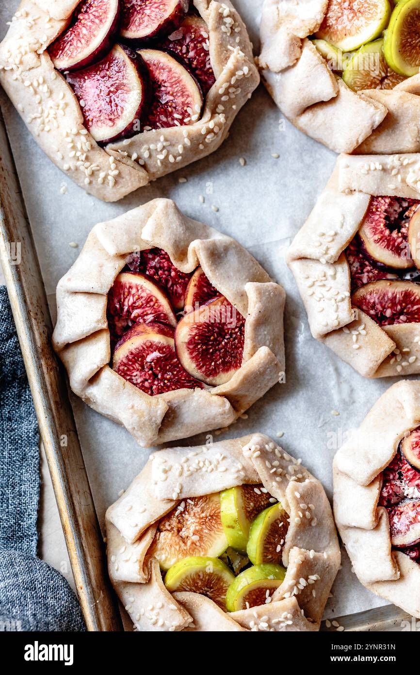Traditional fig galettes made from fresh figs and pastry Stock Photo ...