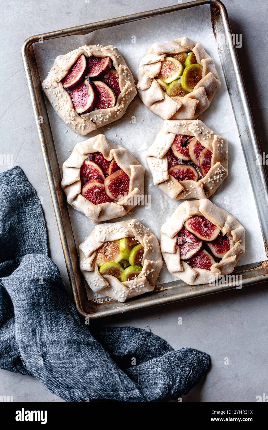 Traditional fig galettes made from fresh figs and pastry Stock Photo ...
