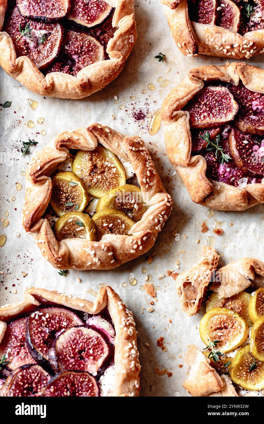 Traditional fig galettes made from fresh figs and pastry Stock Photo ...