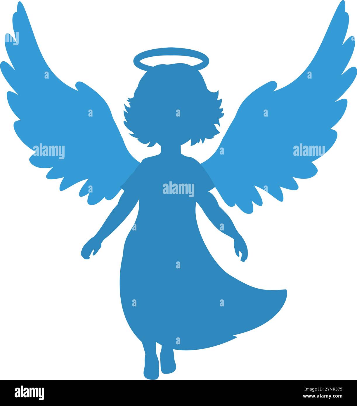 silhouette of an angel - vector illustration Stock Vector Image & Art ...