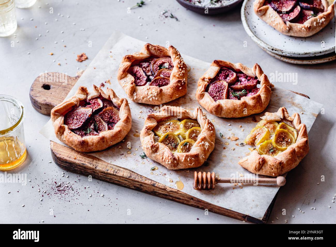 Traditional fig galettes made from fresh figs and pastry Stock Photo ...