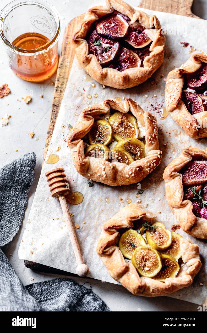 Traditional fig galettes made from fresh figs and pastry Stock Photo ...