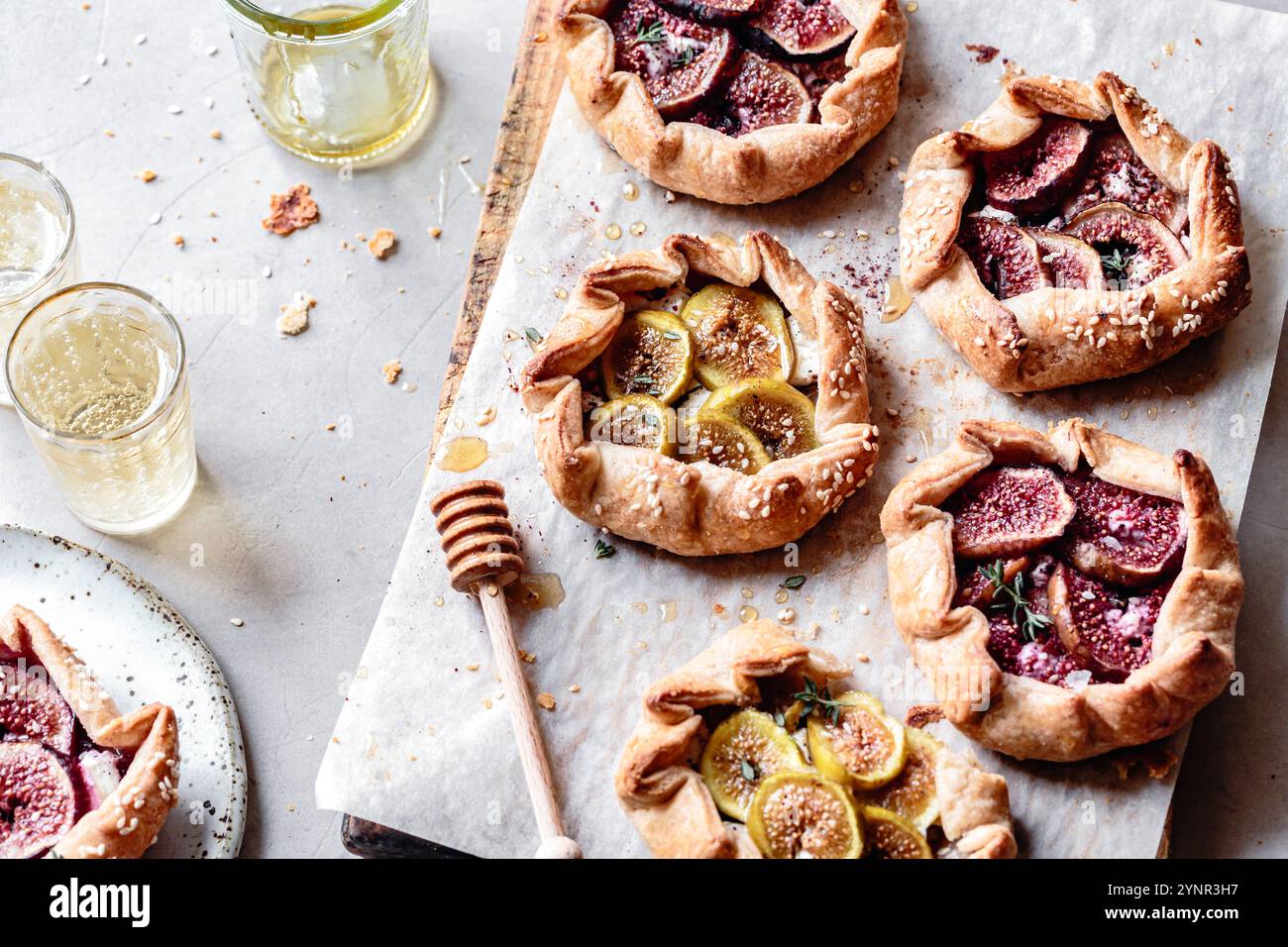 Traditional fig galettes made from fresh figs and pastry Stock Photo ...