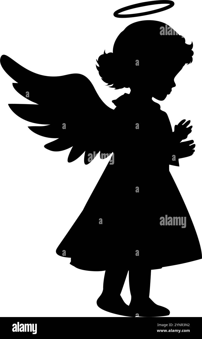 silhouette of an angel - vector illustration Stock Vector Image & Art ...
