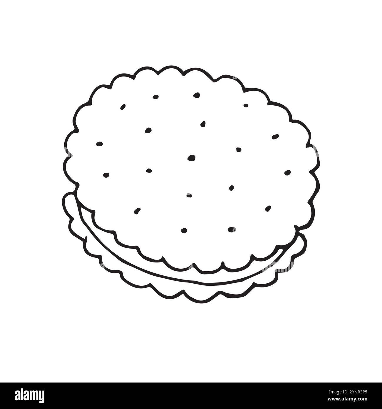 Vector hand drawn sketch doodle cookie isolated on white background ...