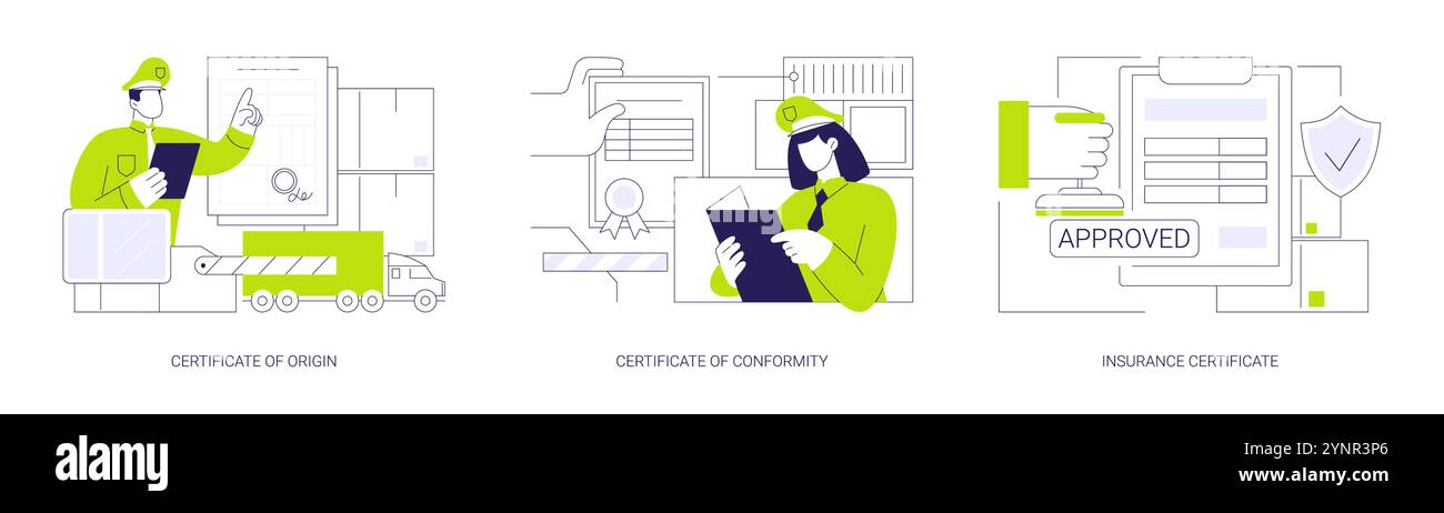 Customs clearance documents abstract concept vector illustrations Stock ...