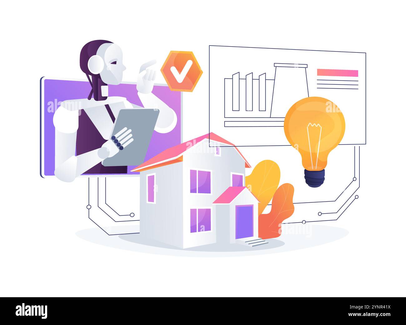 AI-Optimized Smart Grids abstract concept vector illustration Stock ...