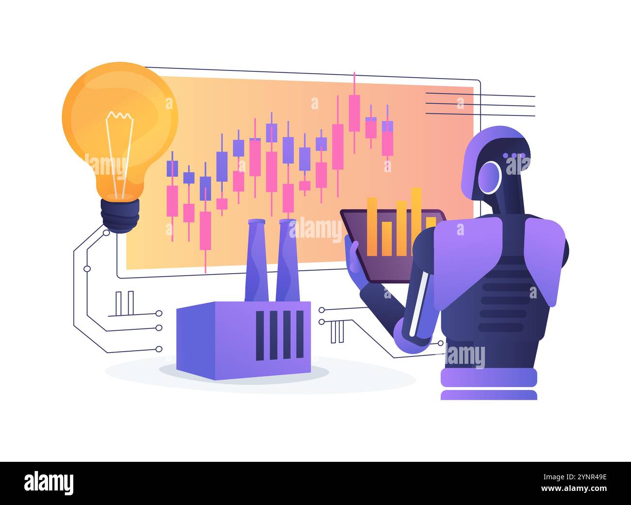 AI-Streamlined Energy Trading abstract concept vector illustration ...