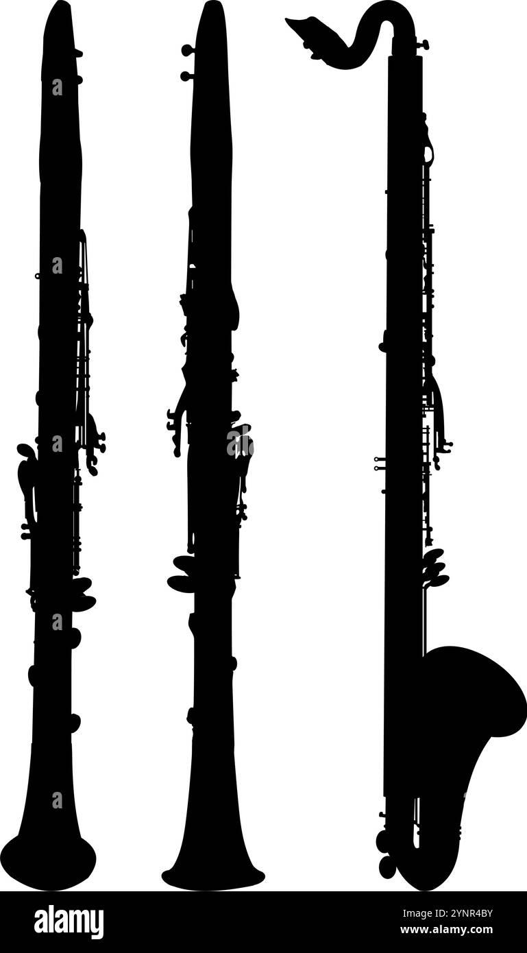 Set of clarinet silhouette Stock Vector Image & Art - Alamy