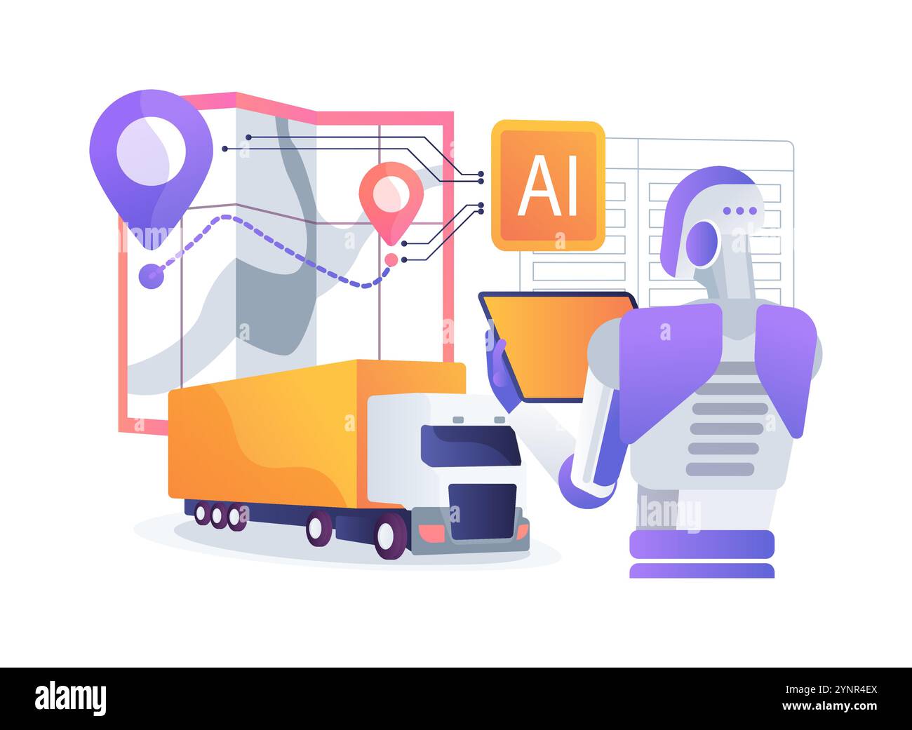 AI-Backed Autonomous Vehicles abstract concept vector illustration ...