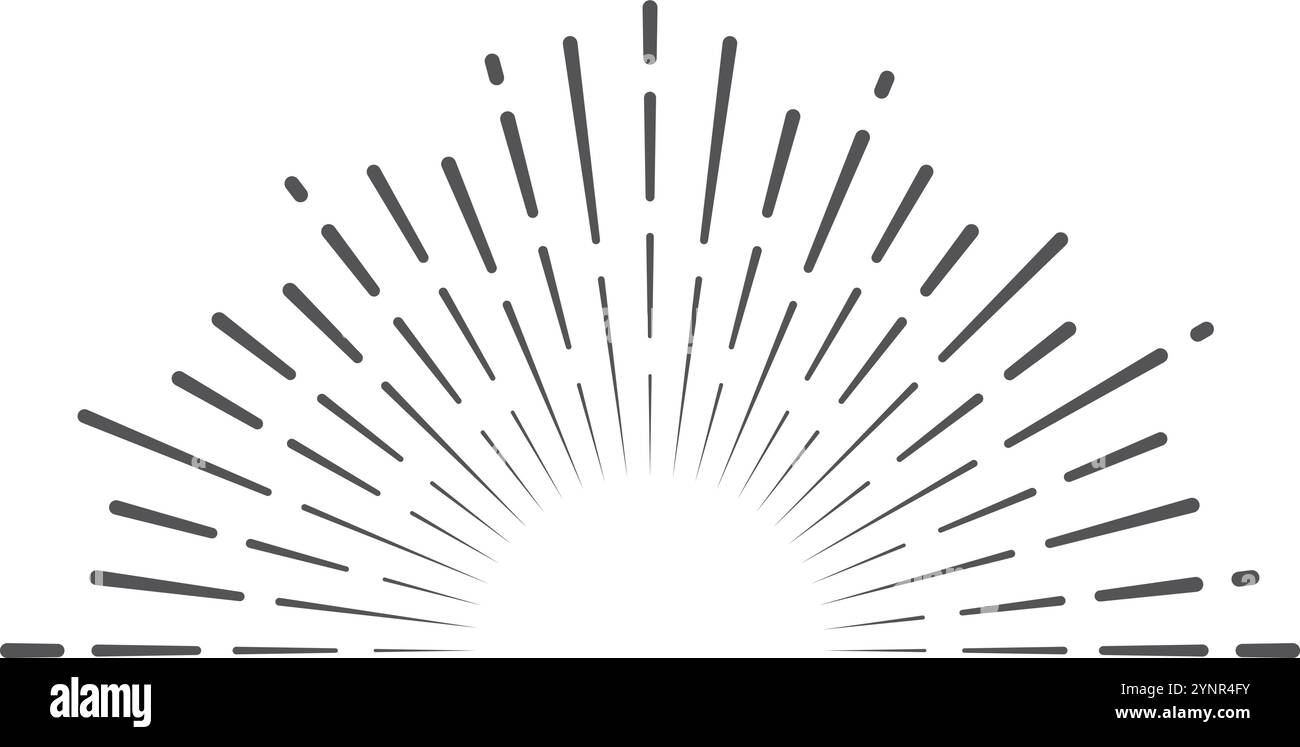 Sunrise burst black line icon. Vintage emblem Stock Vector Image & Art ...