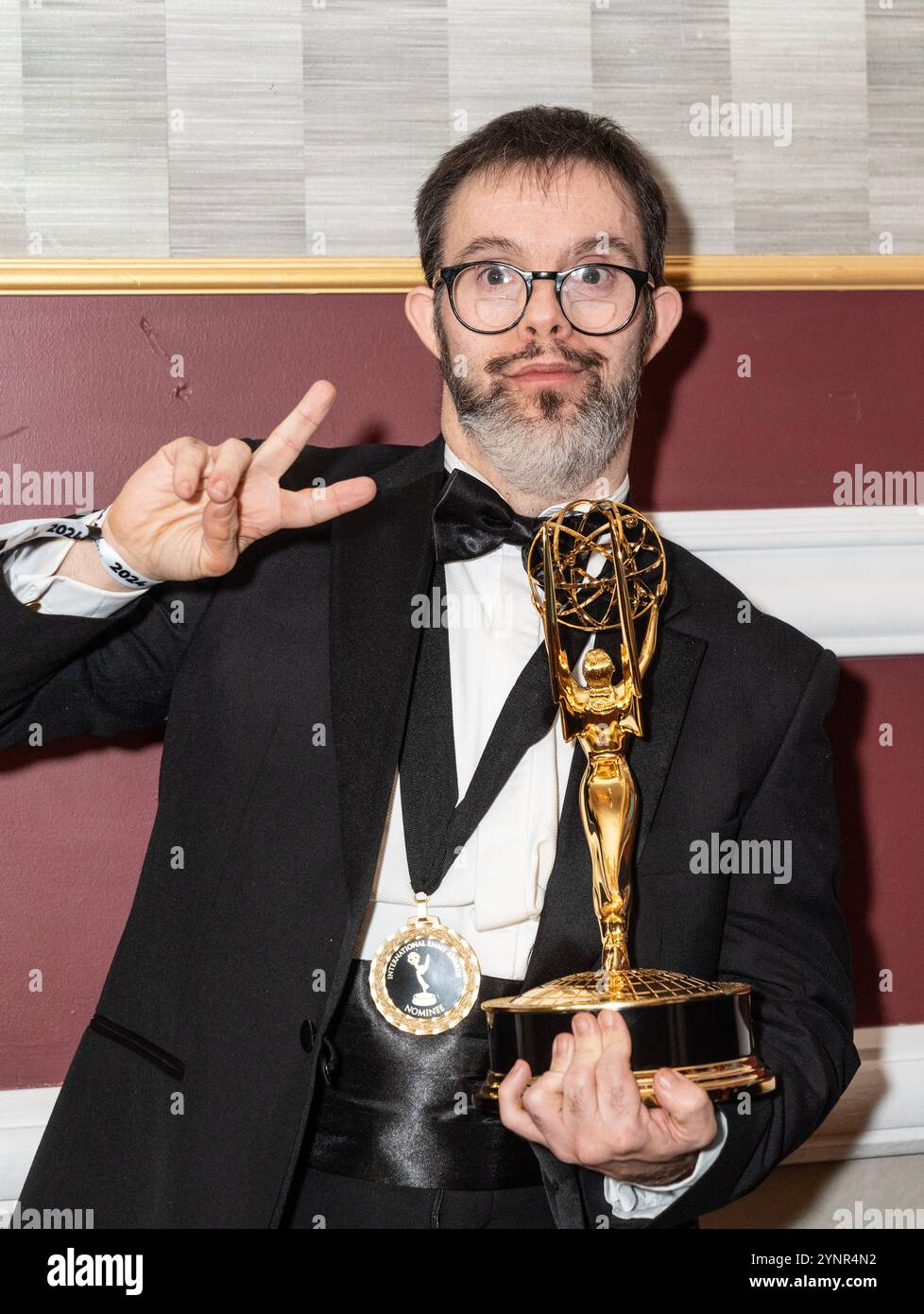 Otto Baxter poses in press room with the trophy for category Documentary during International ...