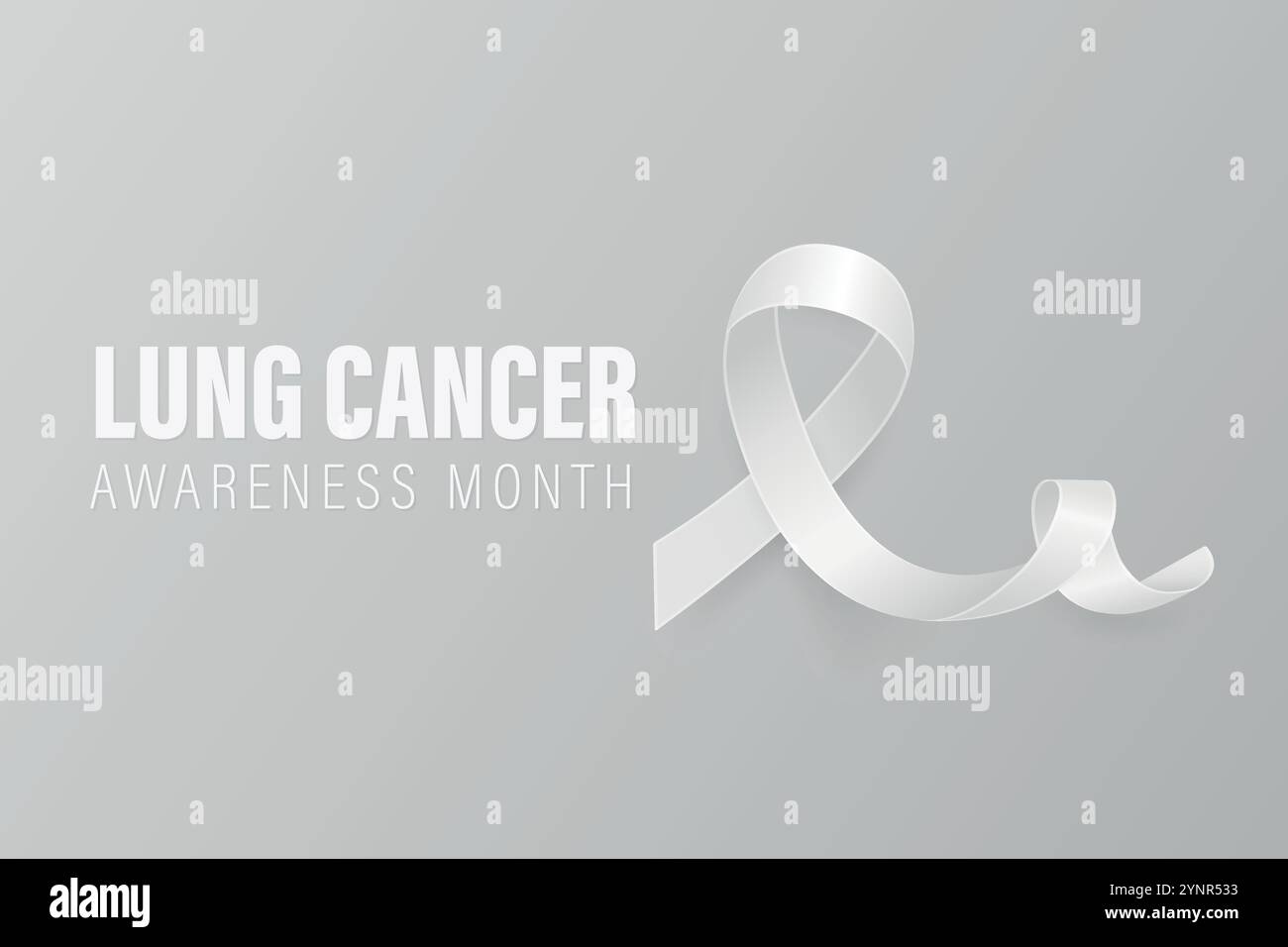 Vector Realistic Lung Cancer Awareness Banner With White Ribbon ...