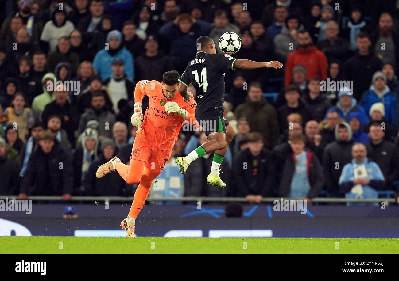 Feyenoord's Igor Paixao beats Manchester City goalkeeper Ederson to the ...
