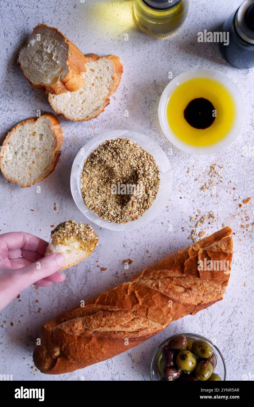 Australian Wattle Seed Dukkah Served with Olive Oil and Balsamic ...